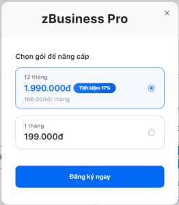 Hướng dẫn nâng cấp tài khoản Zalo lên Business - VinaZalo